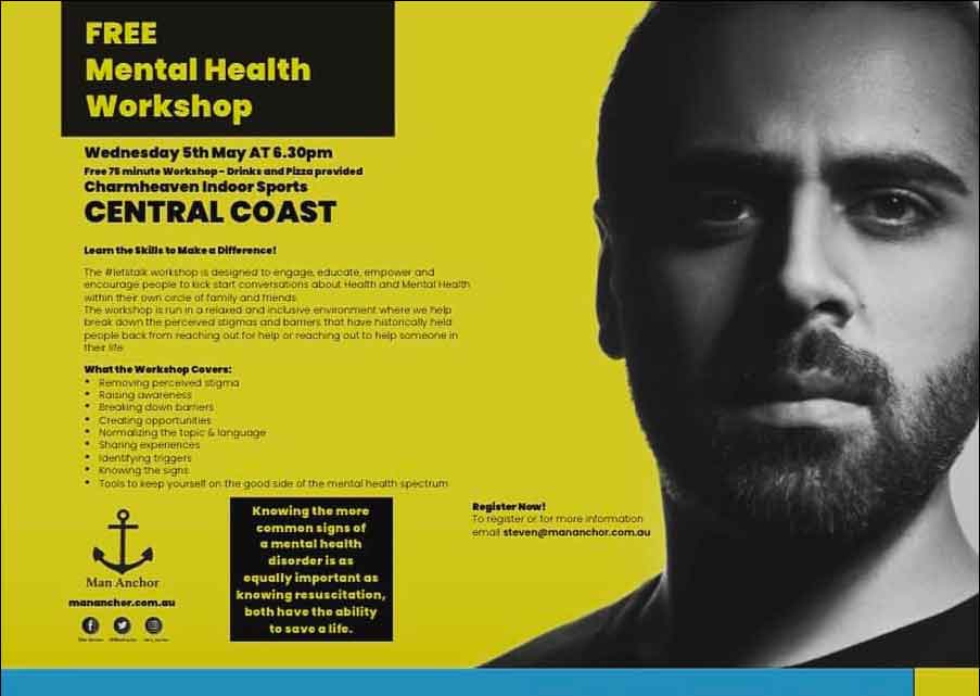 Free Mental Health Workshop Central Coast Man Anchor Free Mental Health Workshop Central Coast Man Anchor